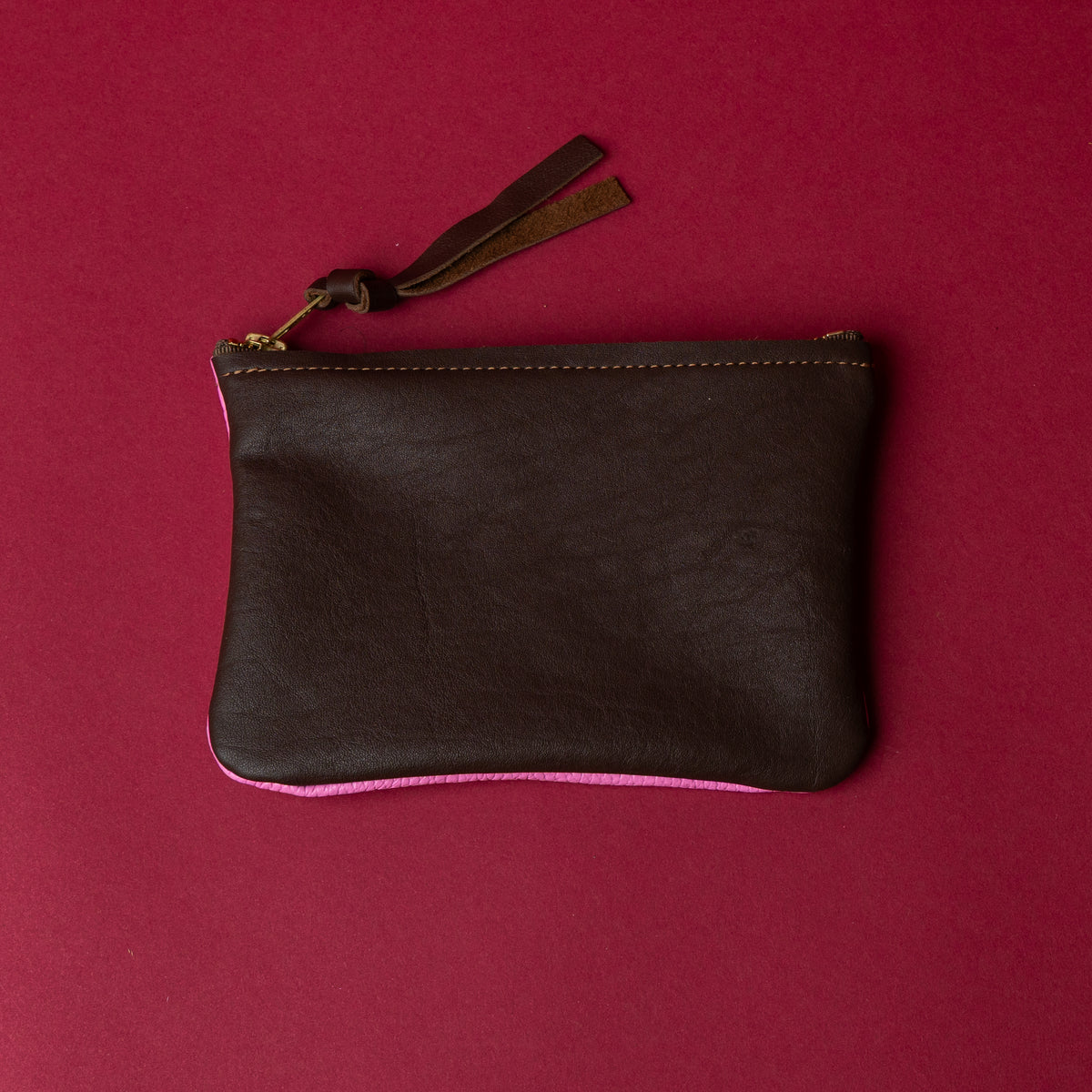 Mahogany/Bubblegum Pink Essential Pouch | BAQETTE